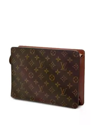 LOUIS VUITTON 2001 Monogram Pochette Homme Clutch Bag - Brown