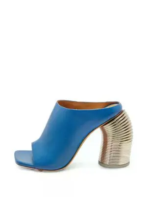 Off-White Sculptural Metallic Block Heel Sandals