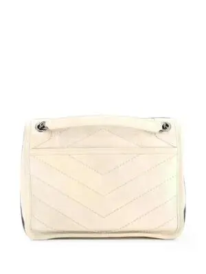 Saint Laurent Niki Chain Flap Bag Matelasse Chevron Leather Baby Shoulder Bag - Neutrals