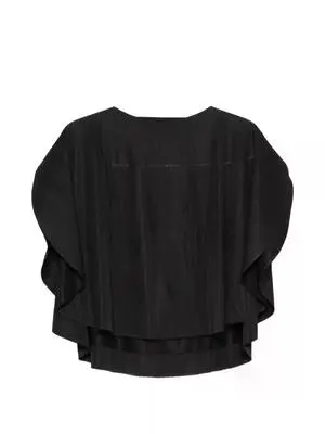Issey Miyake Pleated Cape-sleeve T-shirt - Black