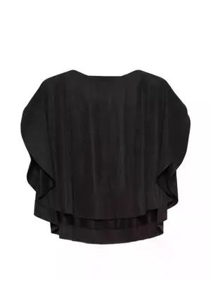 Issey Miyake Pleated Cape-sleeve T-shirt - Black