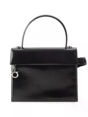 FERRAGAMO 2010-2026 Leather Gancini Top Handle Bag Satchel - Black