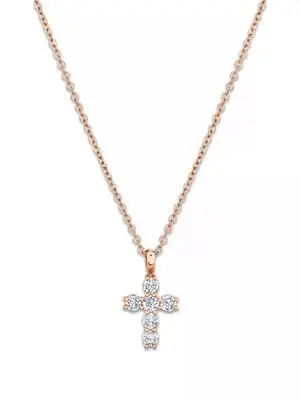 ANITA KO Diamond Cross Necklace In Rose Gold