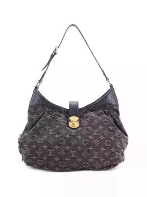 LOUIS VUITTON Monogram Denim Hobo Bag - Black