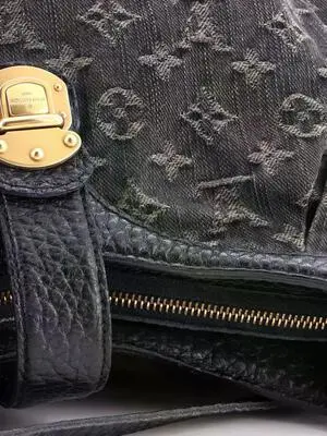 LOUIS VUITTON Monogram Denim Hobo Bag - Black