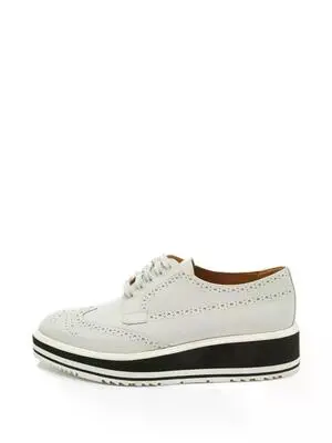 Prada Wingtip Lace-up Derby Shoes With Platform Sole