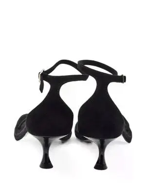THE ROW Suede Ankle Strap Sandals
