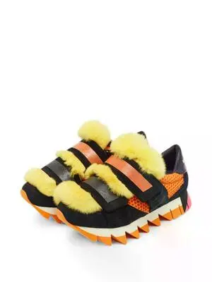 Dolce & Gabbana Patchwork Fur Trimmed Sneakers