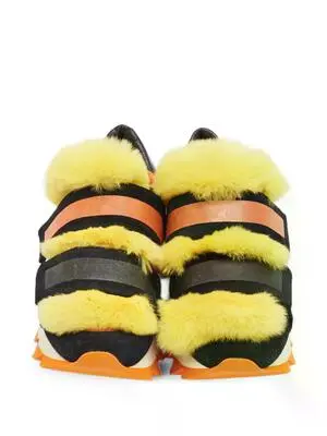 Dolce & Gabbana Patchwork Fur Trimmed Sneakers