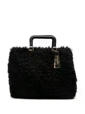 LA MILANESA Faux-fur Clutch Bag - Black