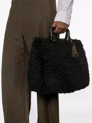 LA MILANESA Faux-fur Clutch Bag - Black