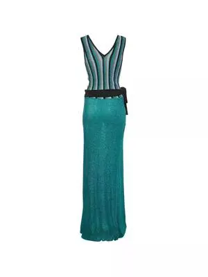 Just Cavalli Striped Surplice Maxi Dress