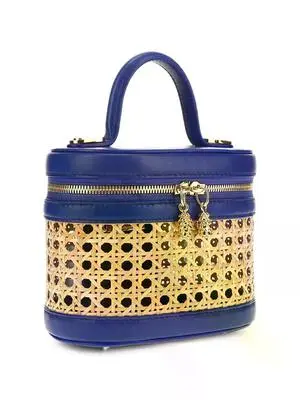 Tyler Ellis Small Victoria Wicker Leather Tote Bag