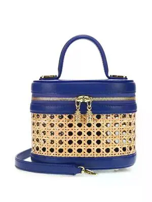 Tyler Ellis Small Victoria Wicker Leather Tote Bag
