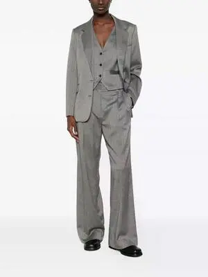 Maje Tailored Herringbone Trousers With Strass Embellishment