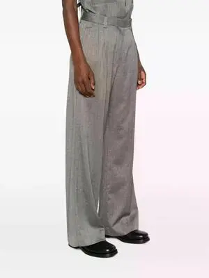 Maje Tailored Herringbone Trousers With Strass Embellishment