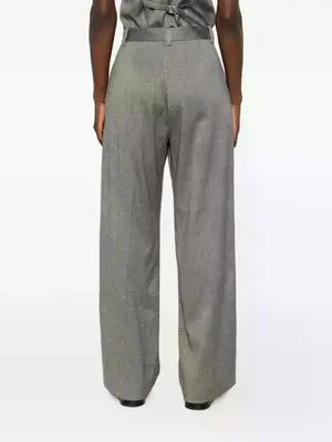 Maje Tailored Herringbone Trousers With Strass Embellishment