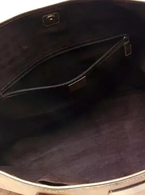 Gucci Gg Canvas Web Tote Bag - Gold