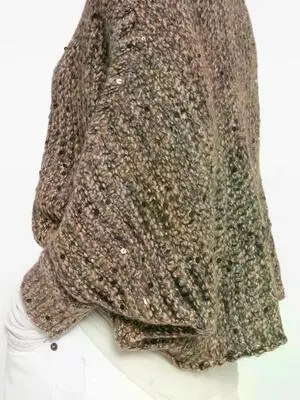 PANICALE Sequin-embellished Roll Neck Sweater