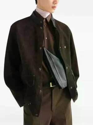 LEMAIRE Pocket Scarf Bag In Shiny Nappa Lambskin - Brown