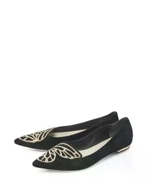 SOPHIA WEBSTER Bibi Butterfly Embroidered Suede Flat Pumps