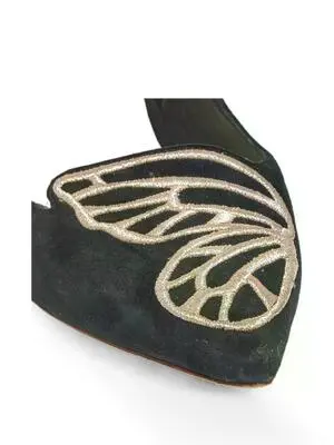 SOPHIA WEBSTER Bibi Butterfly Embroidered Suede Flat Pumps