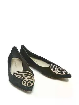 SOPHIA WEBSTER Bibi Butterfly Embroidered Suede Flat Pumps