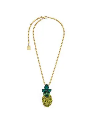 Stella Jean Crystal Embellished Pineapple Pendant Necklace