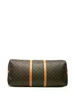 LOUIS VUITTON Monogram Keepall Bandouliere 60 Travel Bag - Brown