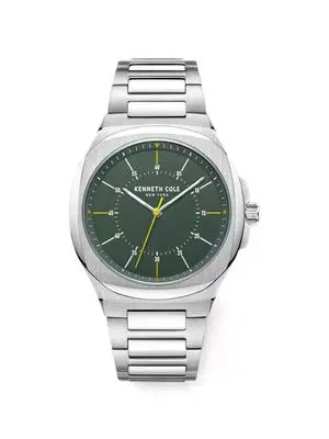 KENNETH COLE Round-face 41mm Watch - Green