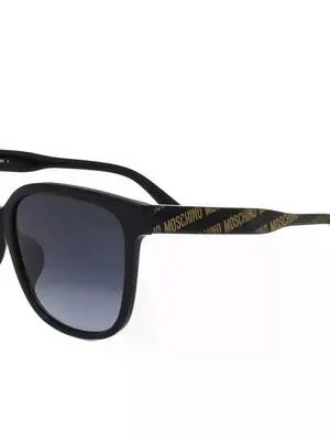 Moschino Logo-print Square-frame Sunglasses - Black