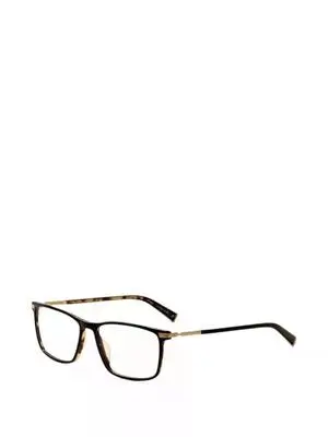 John Varvatos Tortoiseshell-effect Rectangle-frame Glasses - Black