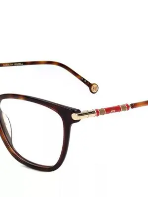 Carolina Herrera Tortoiseshell-effect Cat-eye Glasses