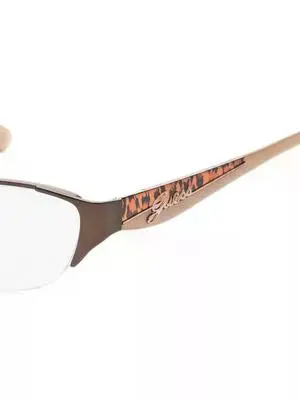 Guess Tortoiseshell-effect Logo-plaque Glasses