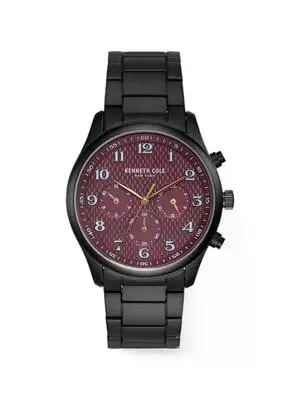 KENNETH COLE Chronograph Textured 42mm Watch - Purple