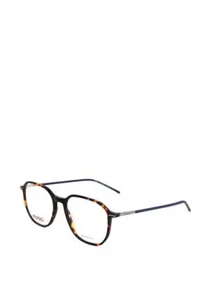 Hugo Tortoiseshell-effect Geometric-frame Glasses - Blue
