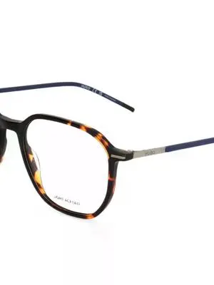 Hugo Tortoiseshell-effect Geometric-frame Glasses