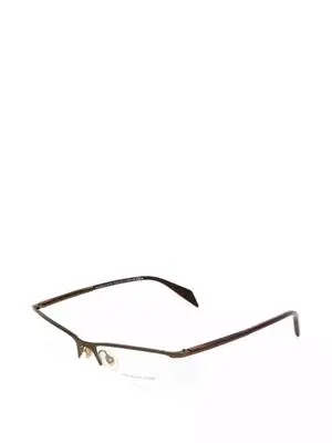 Alexander McQueen Rectangle Frame Glasses - Brown