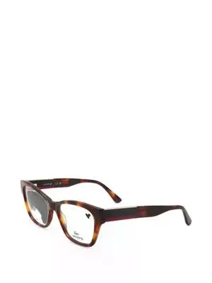 Lacoste Tortoiseshell-effect Rectangle-frame Glasses - Brown