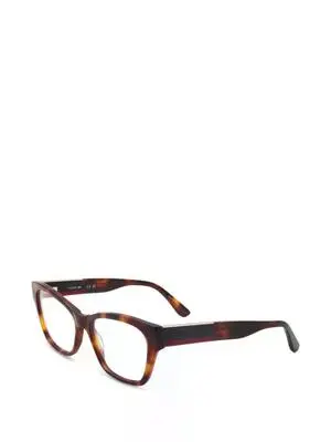 Lacoste Tortoiseshell-effect Rectangle-frame Eyeglasses - Brown