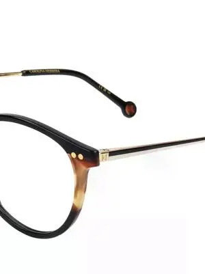 Carolina Herrera Tortoiseshell-effect Round-frame Glasses