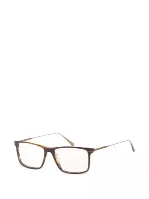 John Varvatos Tortoiseshell Effect Rectangle Eyeglasses - Brown