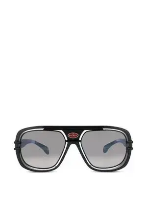 BUGATTI Logo-plaque Pilot-frame Sunglasses - Black