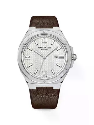 KENNETH COLE Textured-dial 43mm Watch - Silver