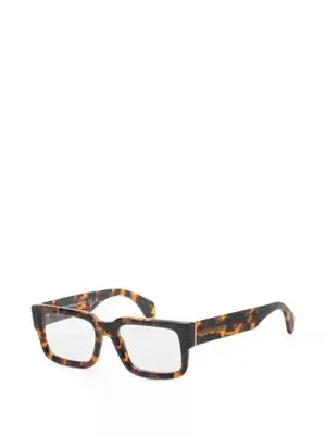 Palm Angels Tortoiseshell-effect Rectangle Frame Glasses - Brown
