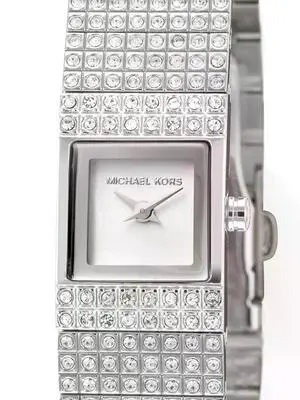 Michael Kors Mini Darrington Pavé Silver-tone Watch - White