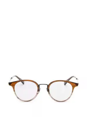 Garrett Leight Marmont Combo C Round Frame Glasses - Brown