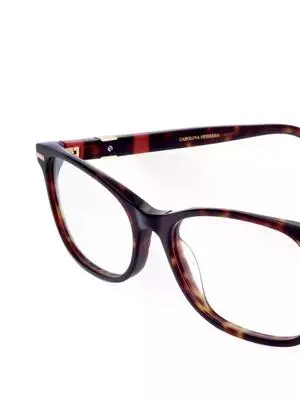 Carolina Herrera Tortoiseshell-effect Rectangle-frame Glasses - Brown