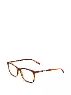 Lacoste Tortoiseshell-effect Rectangle Frame Eyeglasses - Brown