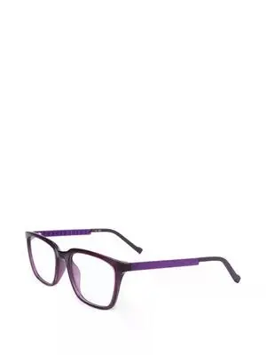 Dkny Rectangle Frame Eyeglasses With Embossed Logo - Purple